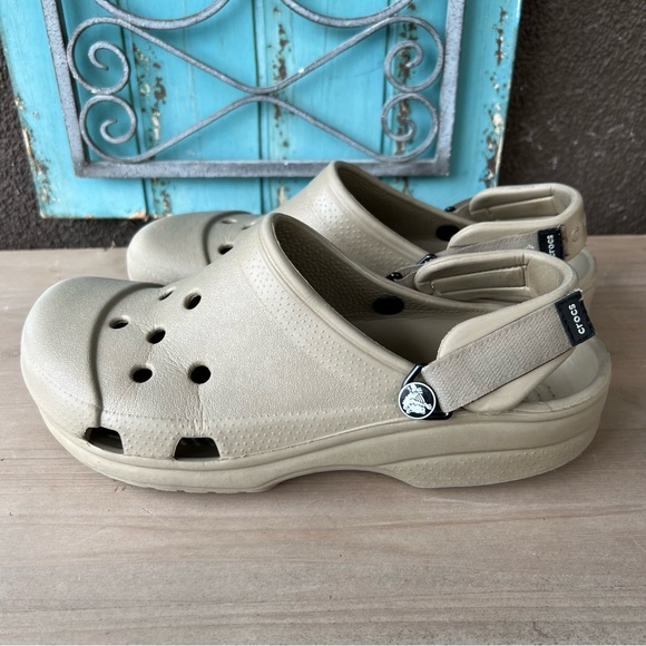 CROCS | Shoes | Crocs Slip On Clog Mens Shoes 89 Light Brown Tan ...